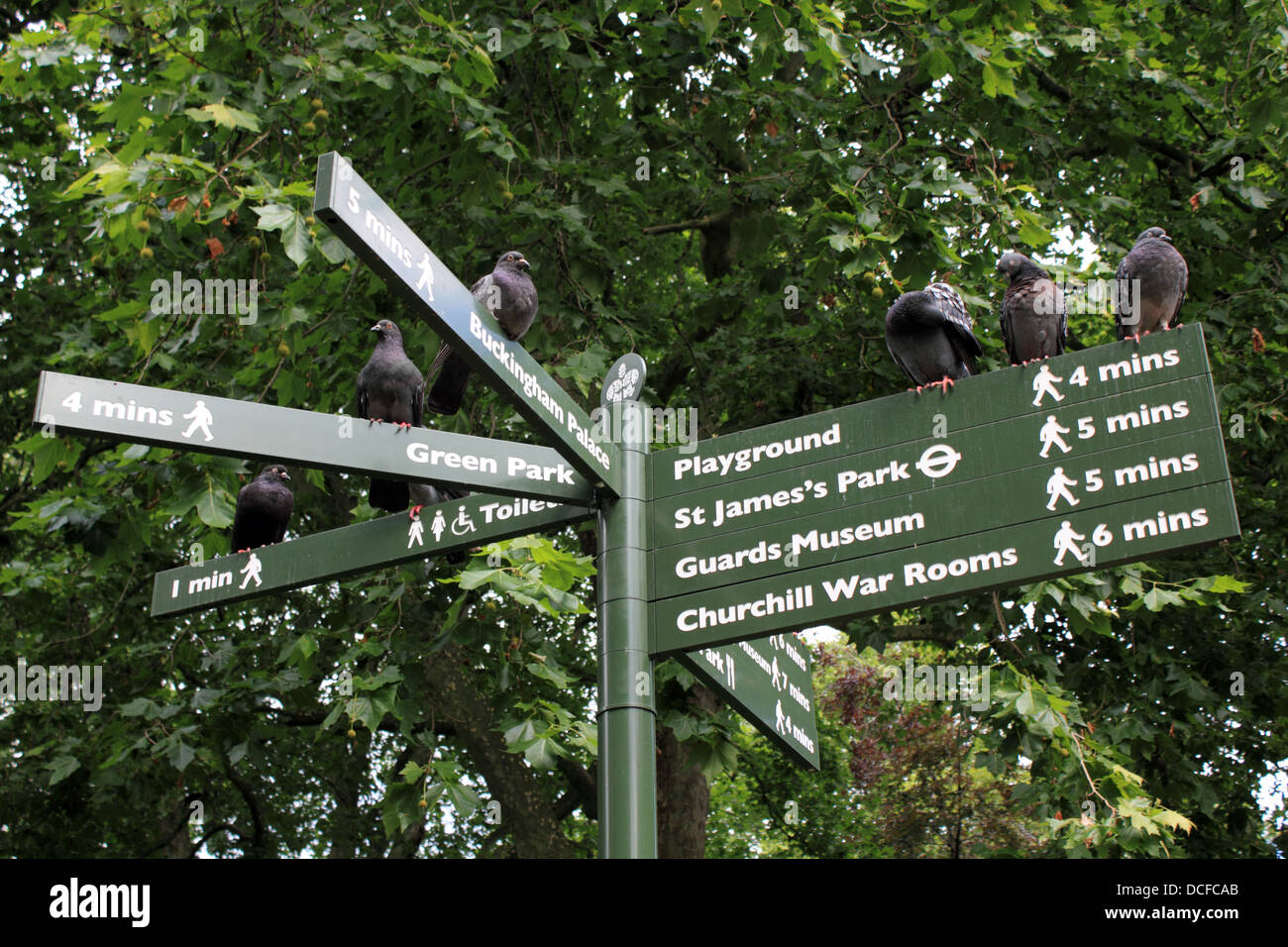 Green Park sign post London England UK Stock Photo - Alamy