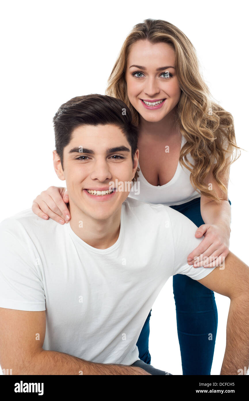 Lovely young girl posing casually with her handsome boyfriend Stock ...