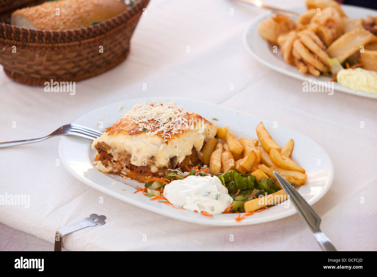 moussaka traditional greek food Stock Photo - Alamy
