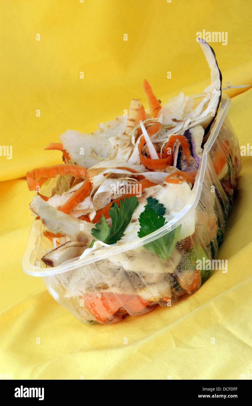 organic vegetable waste in a plastic container Stock Photo - Alamy