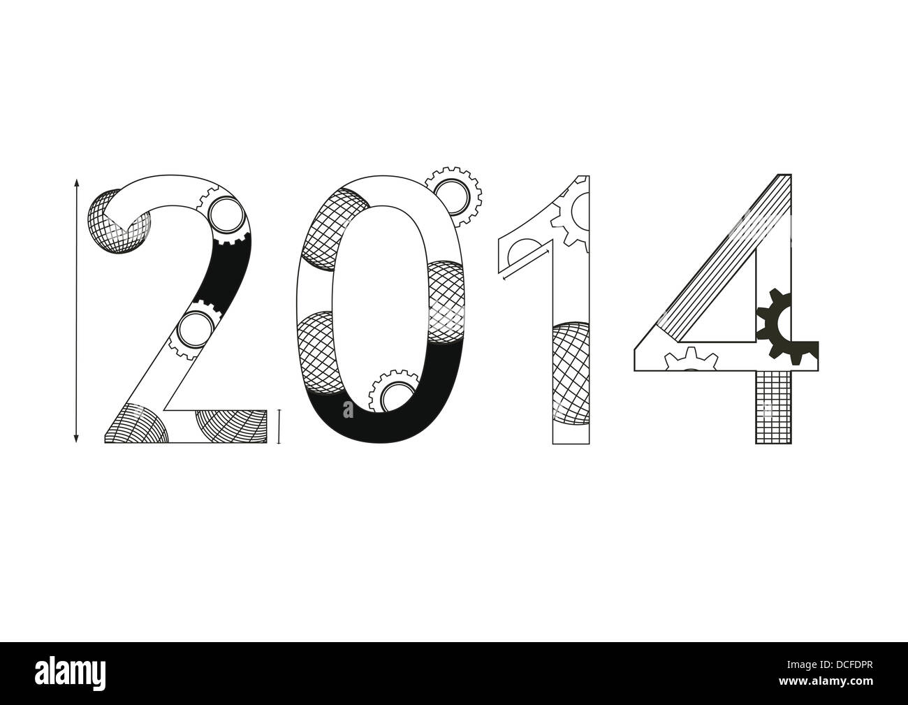 New year black numbers Cut Out Stock Images & Pictures - Alamy