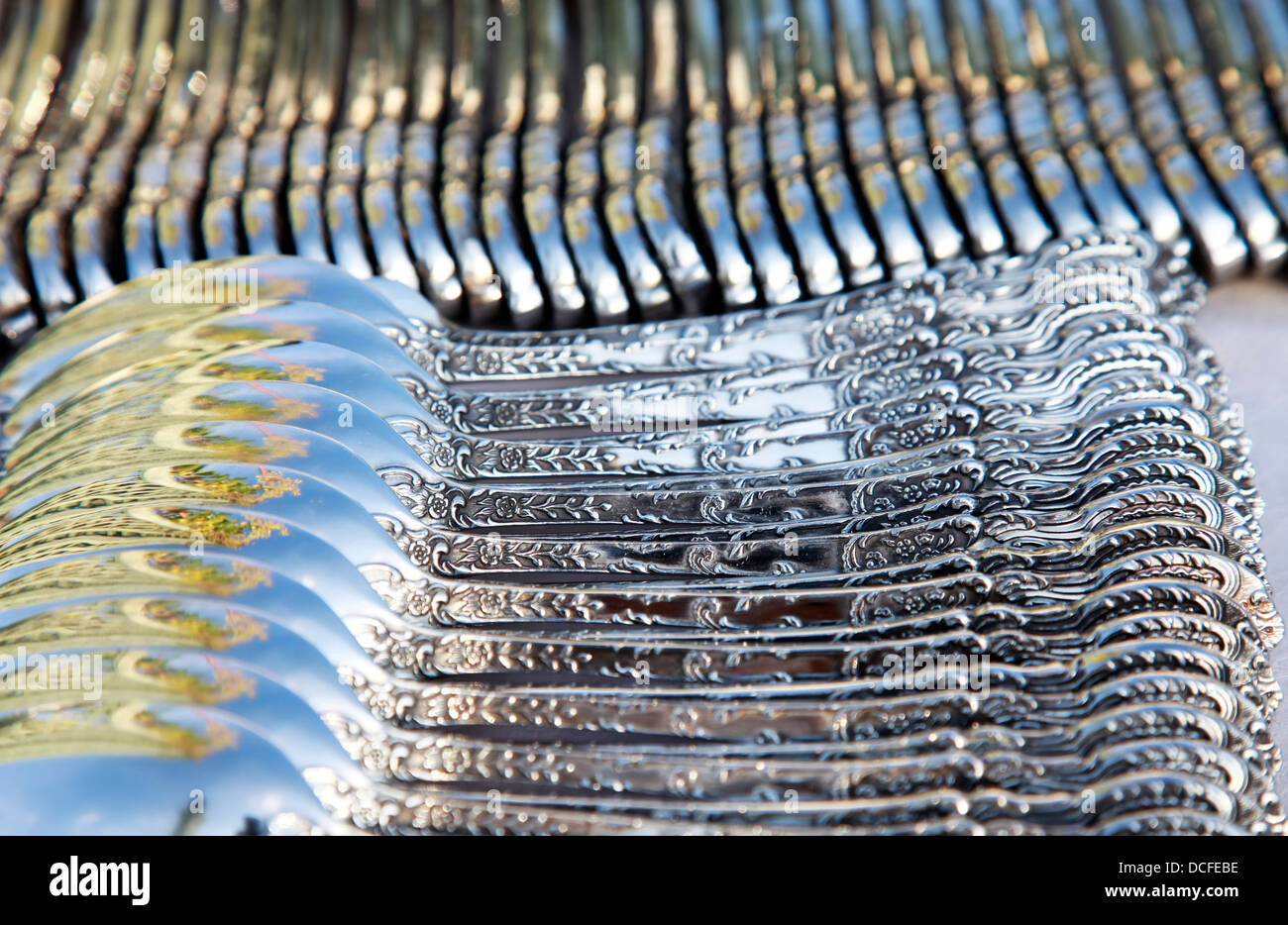 Silver a spoons Stock Photo - Alamy