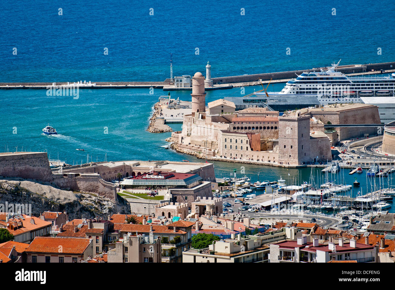 Panorama of Marseille and harbor, France Stock Photo - Alamy