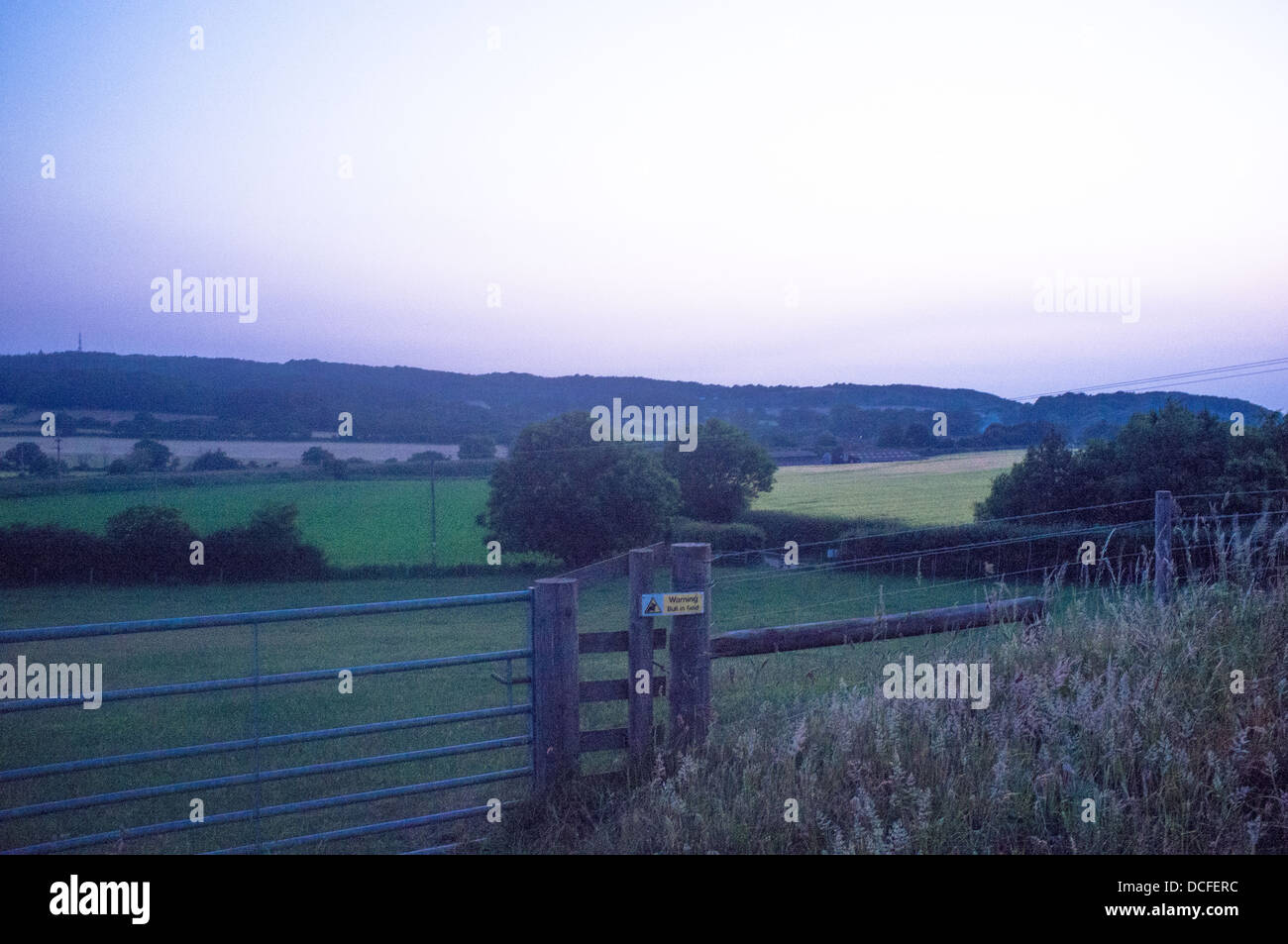 Farm fields with gate and fences, landscape in Norfolk Stock Photo - Alamy