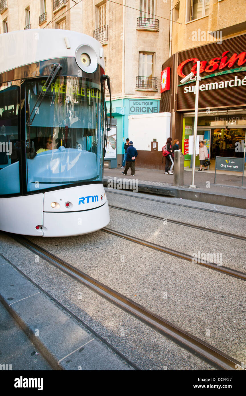 Tram in downtown, Marseille, FranceMarseille, France Stock Photo - Alamy