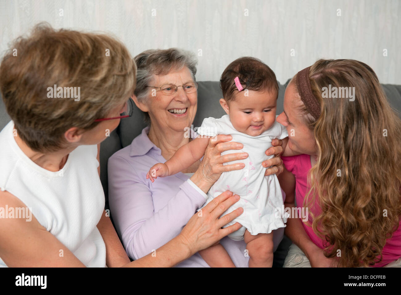 Four Generations Of Females Stock Photo - Alamy
