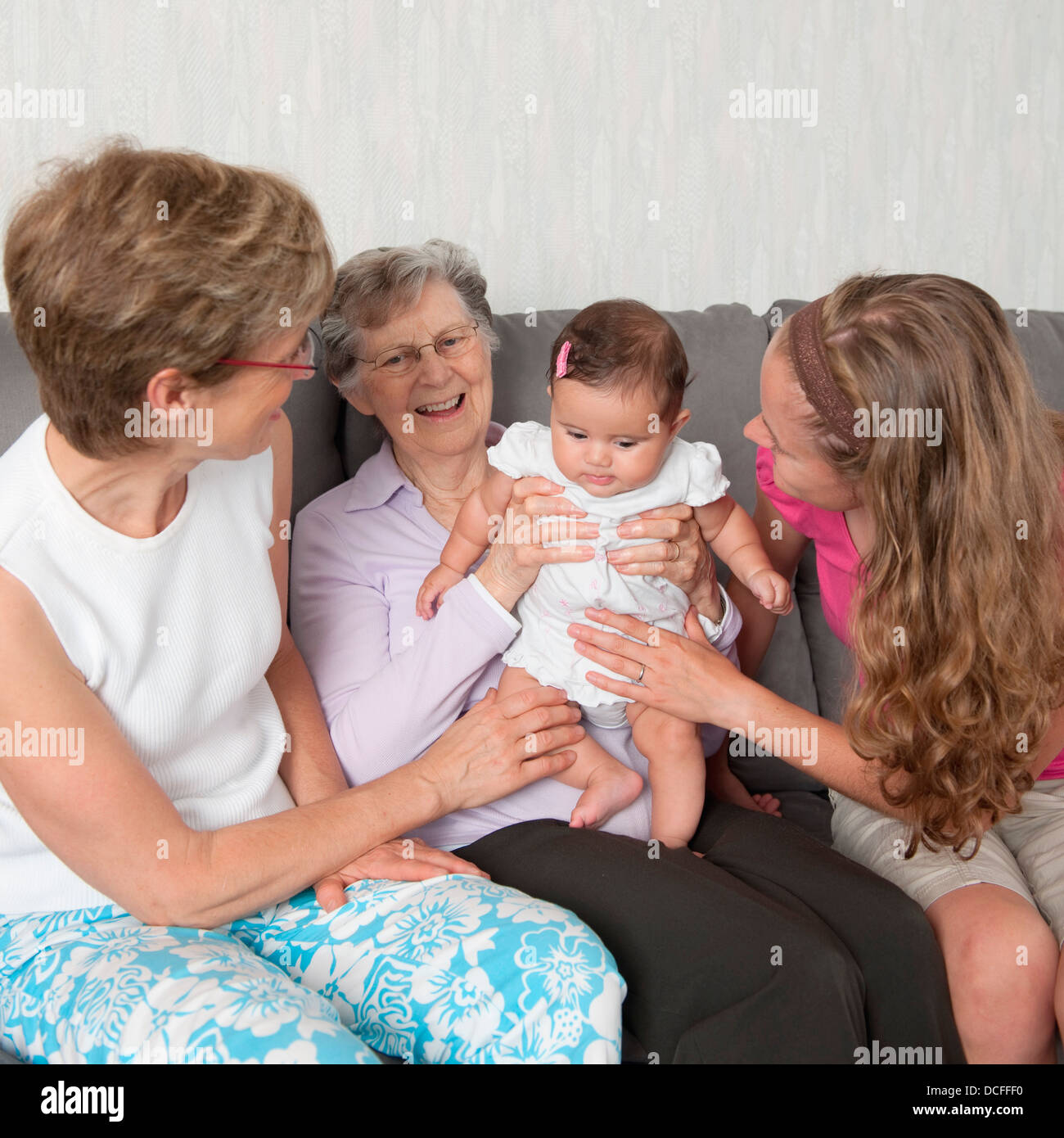 Four Generations Of Females Stock Photo - Alamy