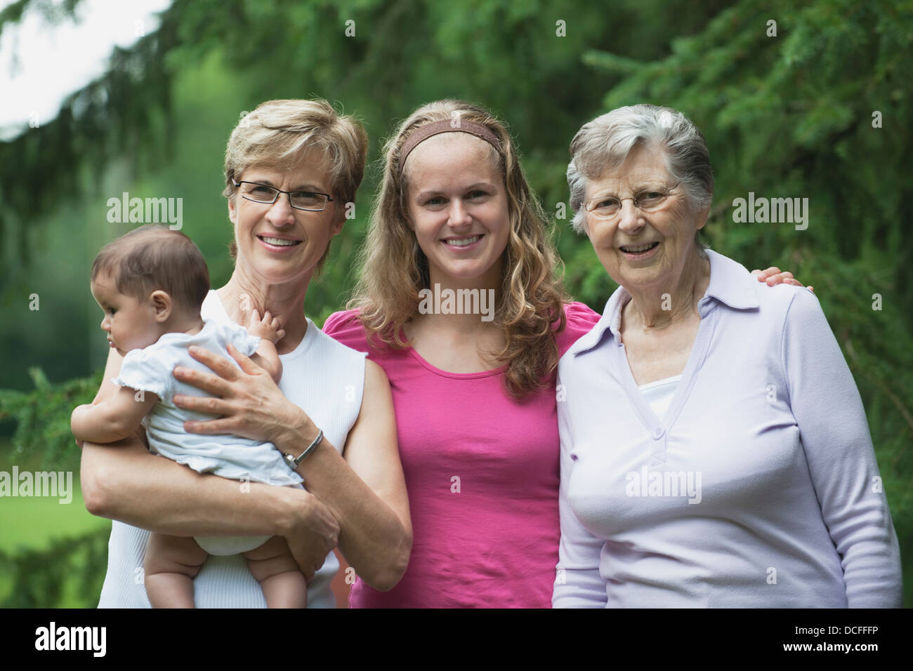 Four Generations Of Women Stock Photo - Alamy