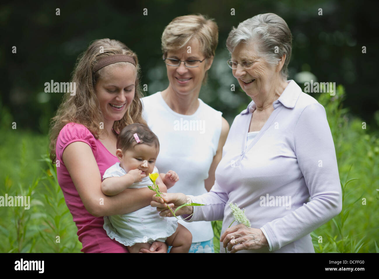 Four Generations Of Women Stock Photo - Alamy