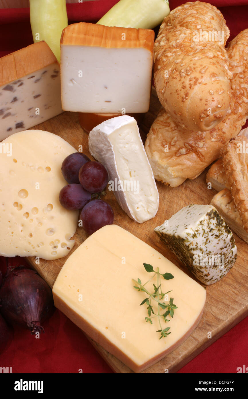 cheese platter with some organic fresh cheese Stock Photo - Alamy