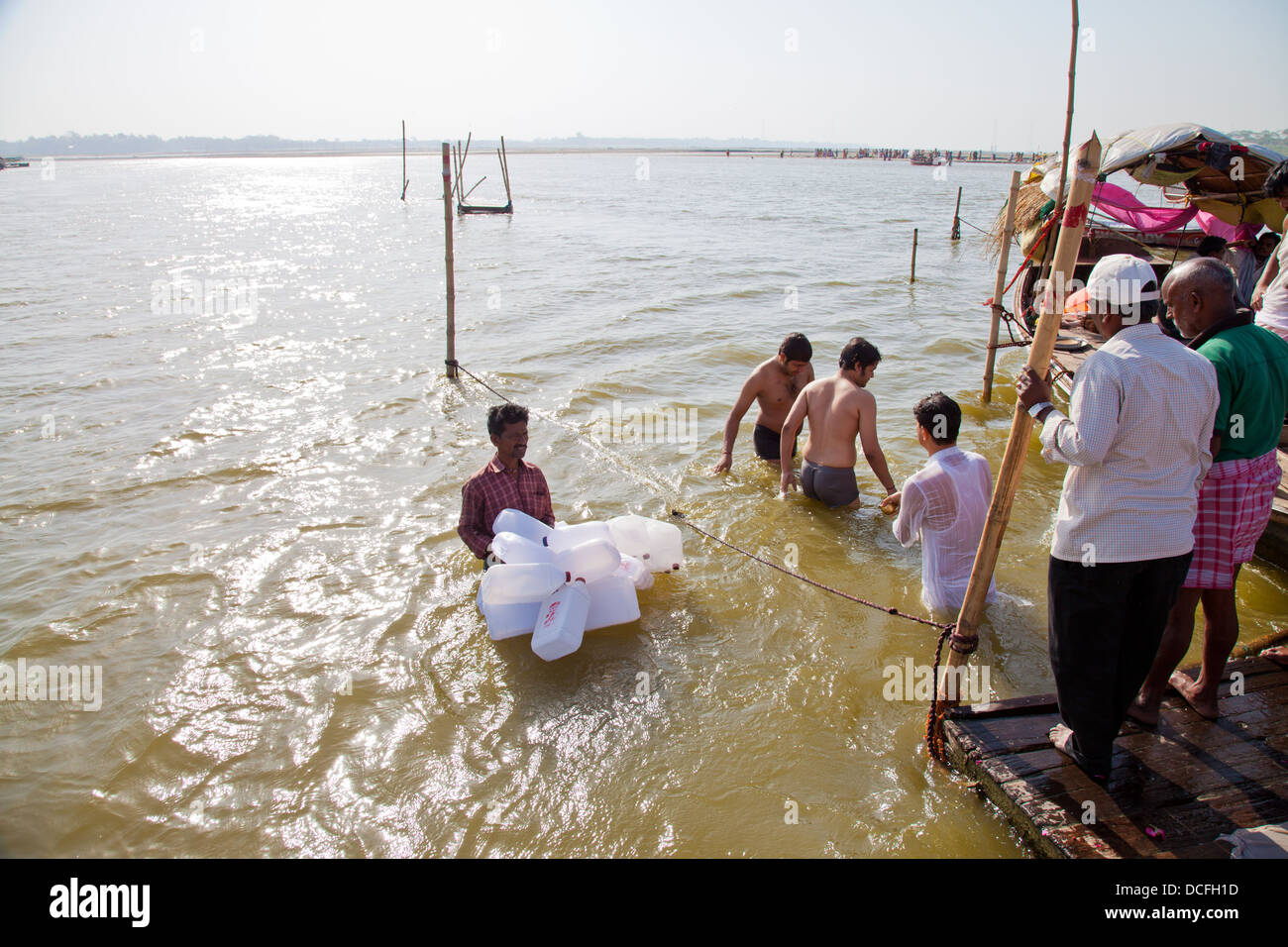 The confluence of the holy rivers ganga hi-res stock photography and ...