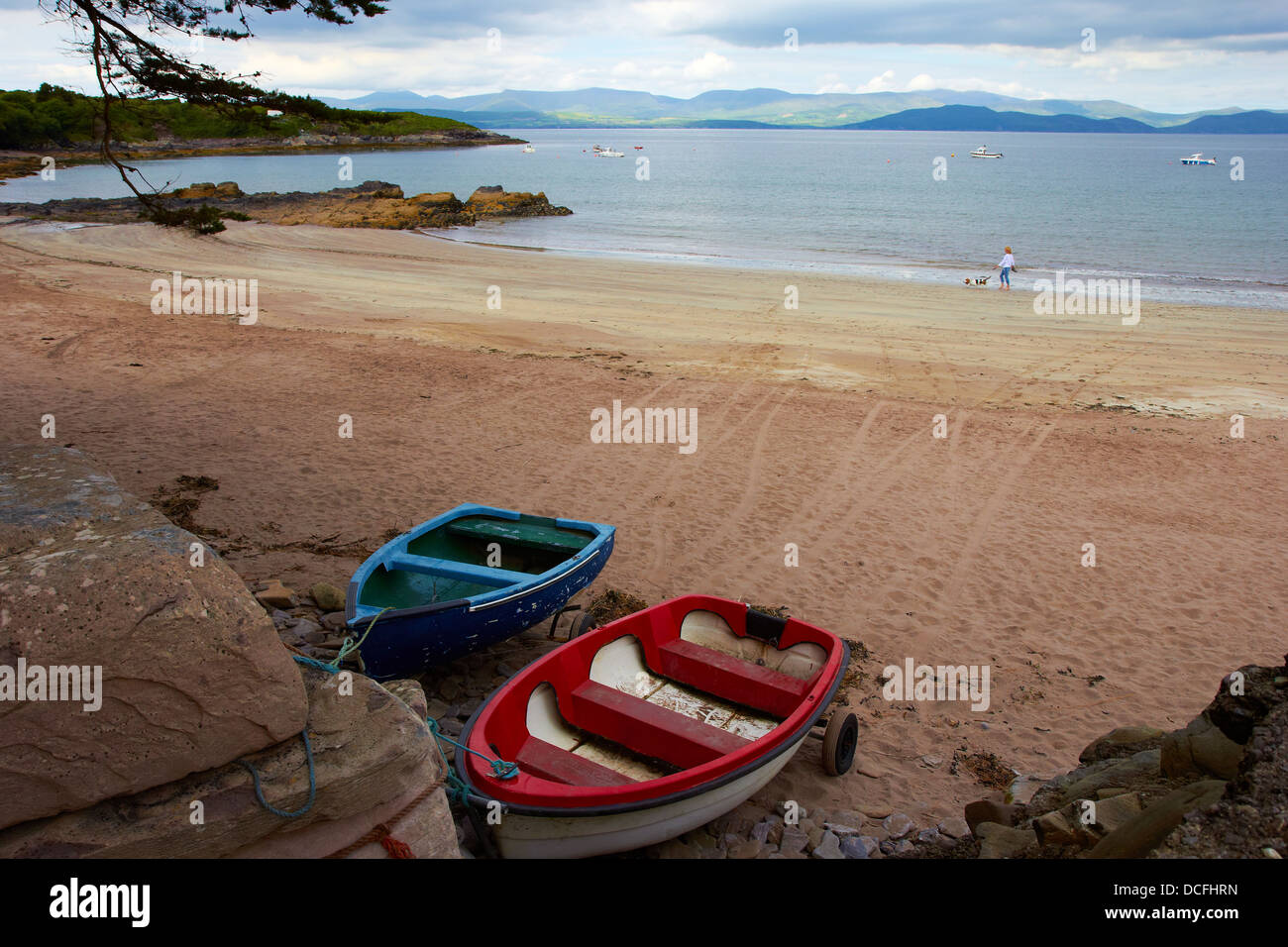 Rowing boats on the beach at Kells Bay, County Kerry, Ireland Stock ...