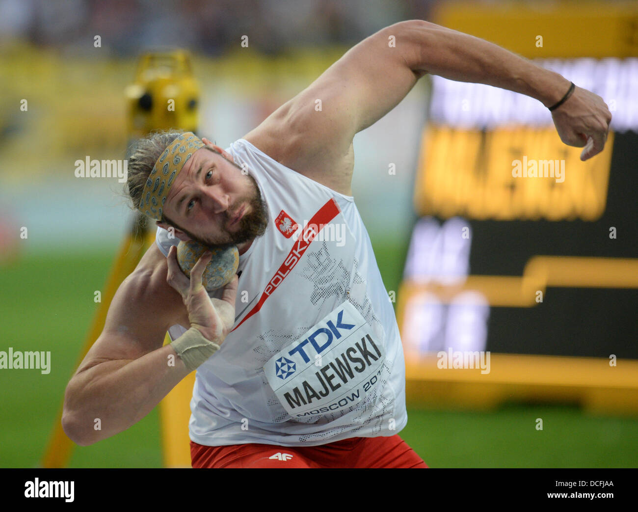 Moscow, Russia. 16th Aug, 2013. Tomasz Majewski of Poland competes in ...