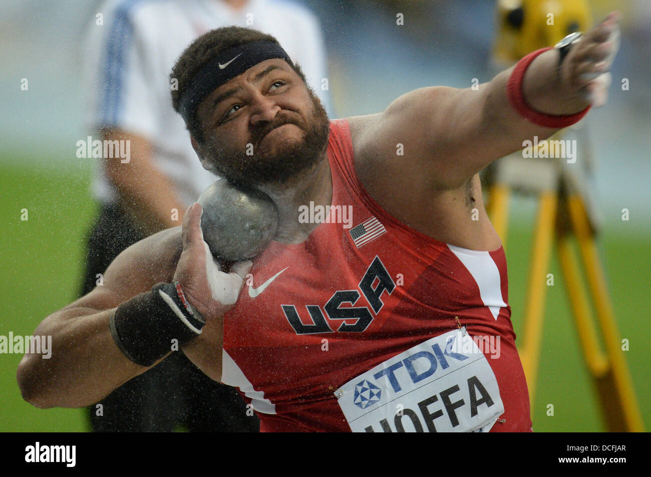 Moscow, Russia. 16th Aug, 2013. Reese Hoffa of the USA competes in the ...
