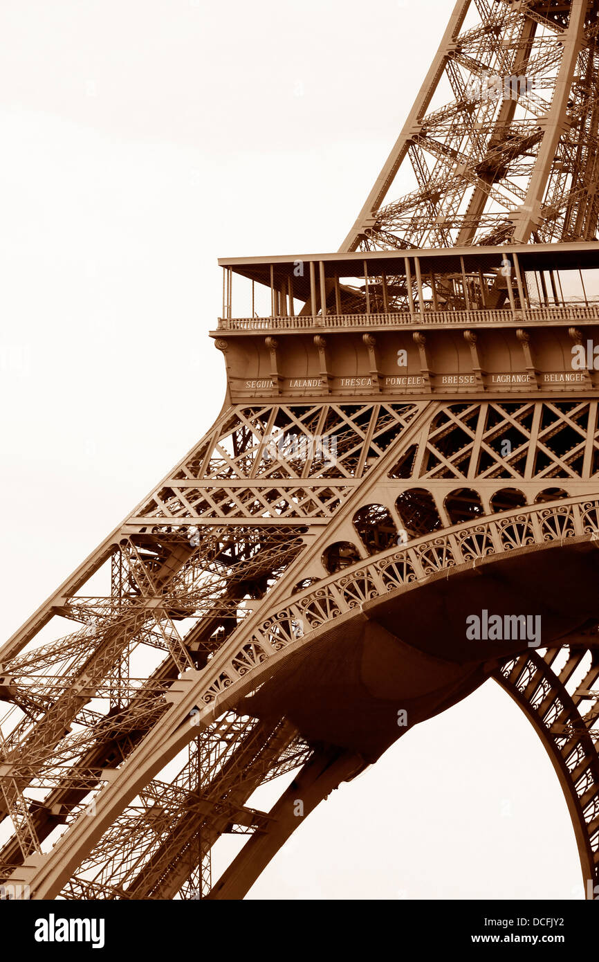Eiffel tower paris angled hi-res stock photography and images - Alamy