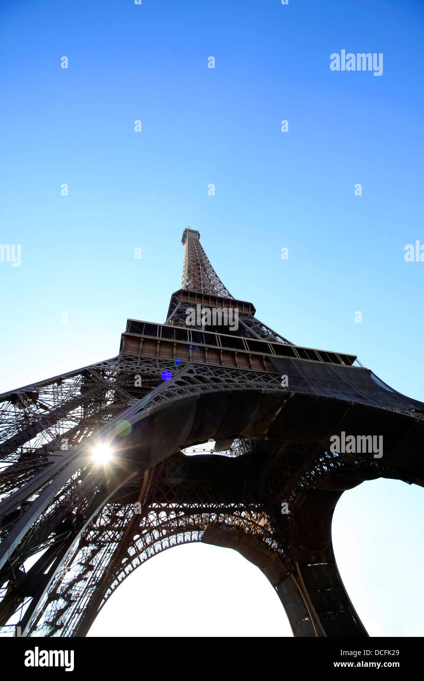 Eiffel tower paris angled hi-res stock photography and images - Alamy