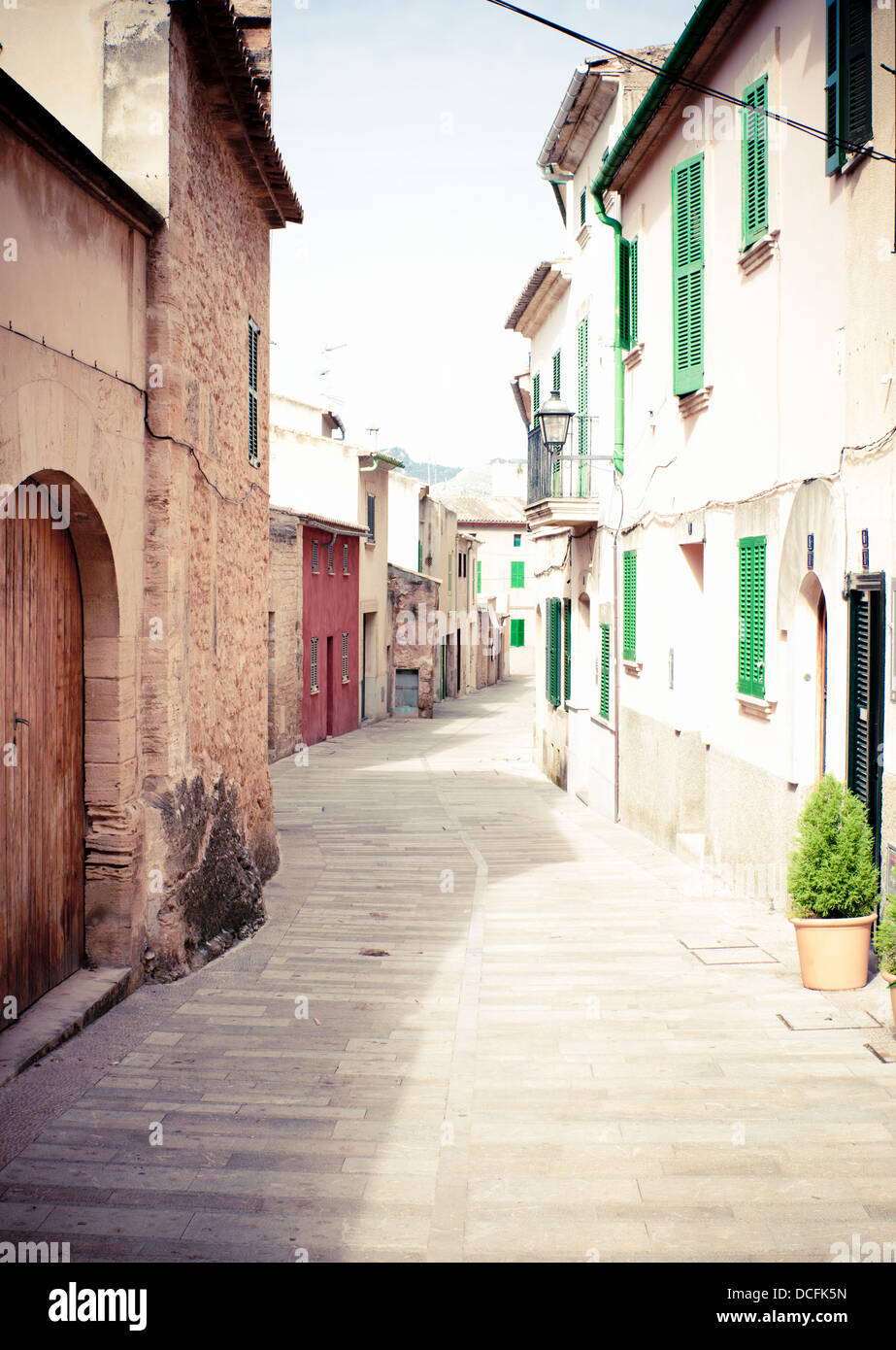 Quiet Spanish village street Stock Photo - Alamy