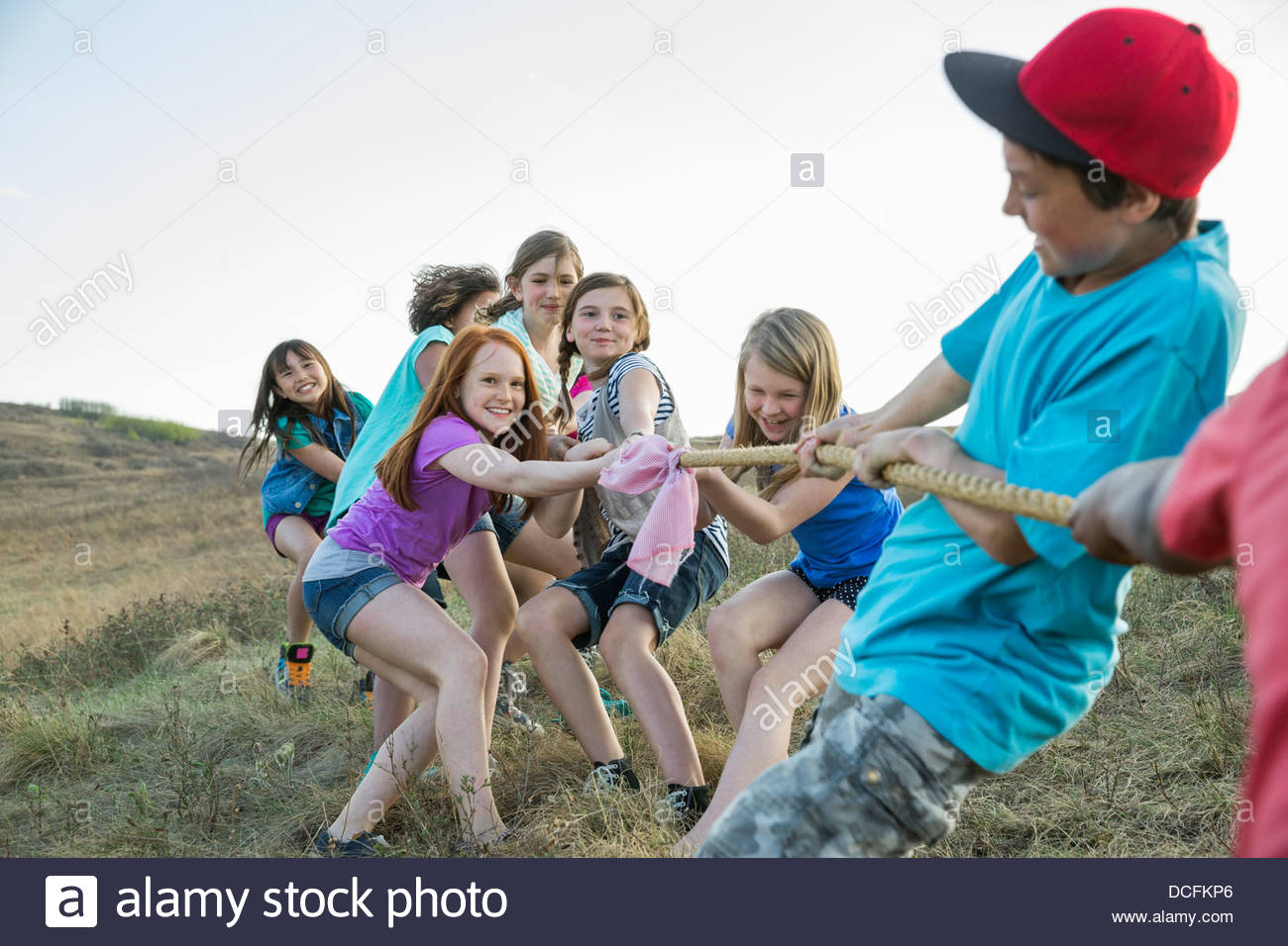 School children tug of war hi-res stock photography and images - Alamy