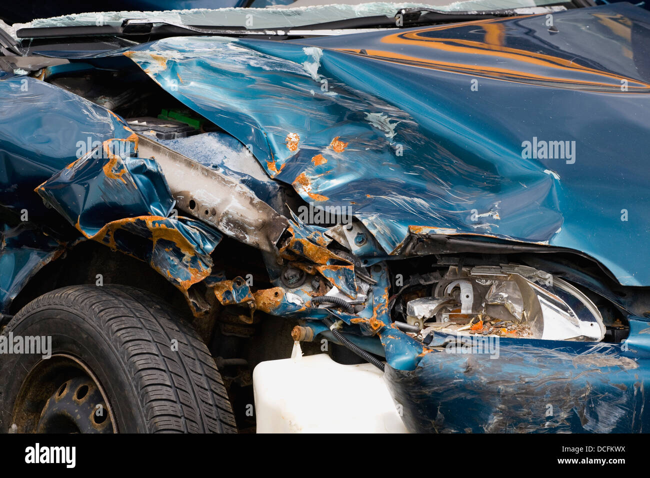 A Wrecked Car; Waterloo, Quebec, Canada Stock Photo - Alamy