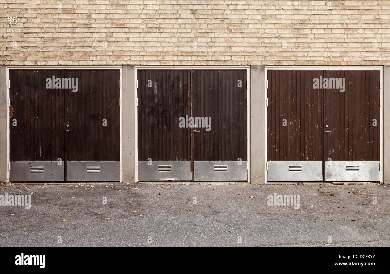 Worn Garage Doors Stock Photo - Alamy