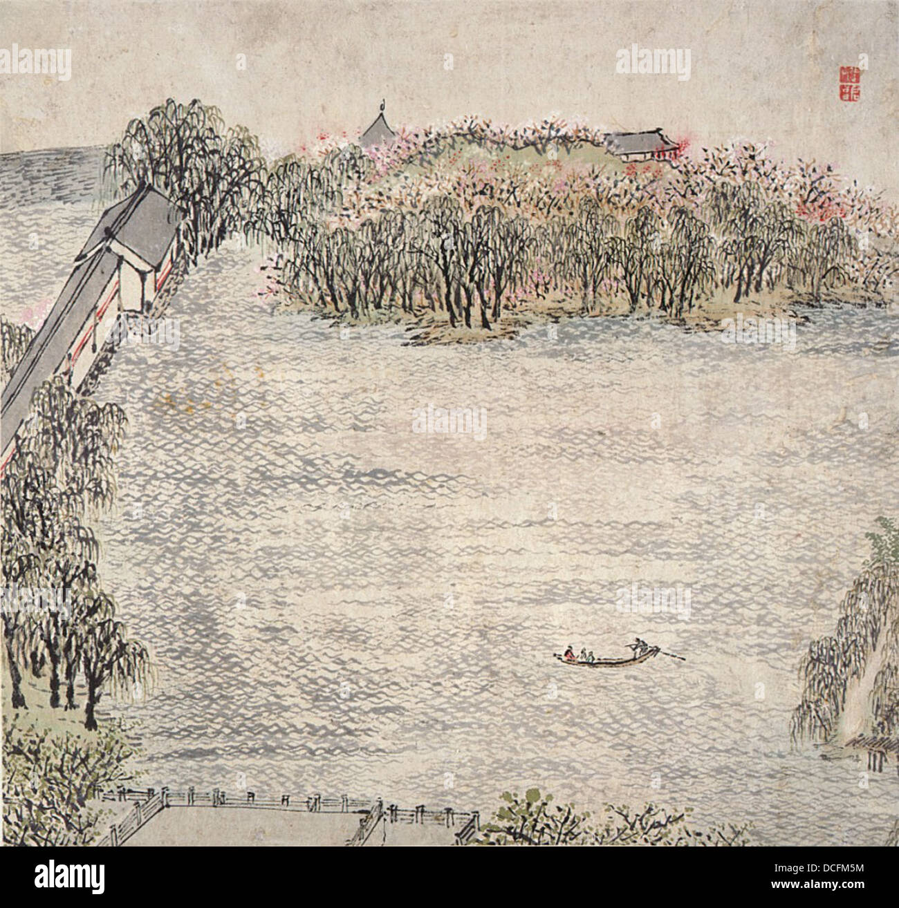This painting, part of the Zhi Garden series, showcases traditional ...