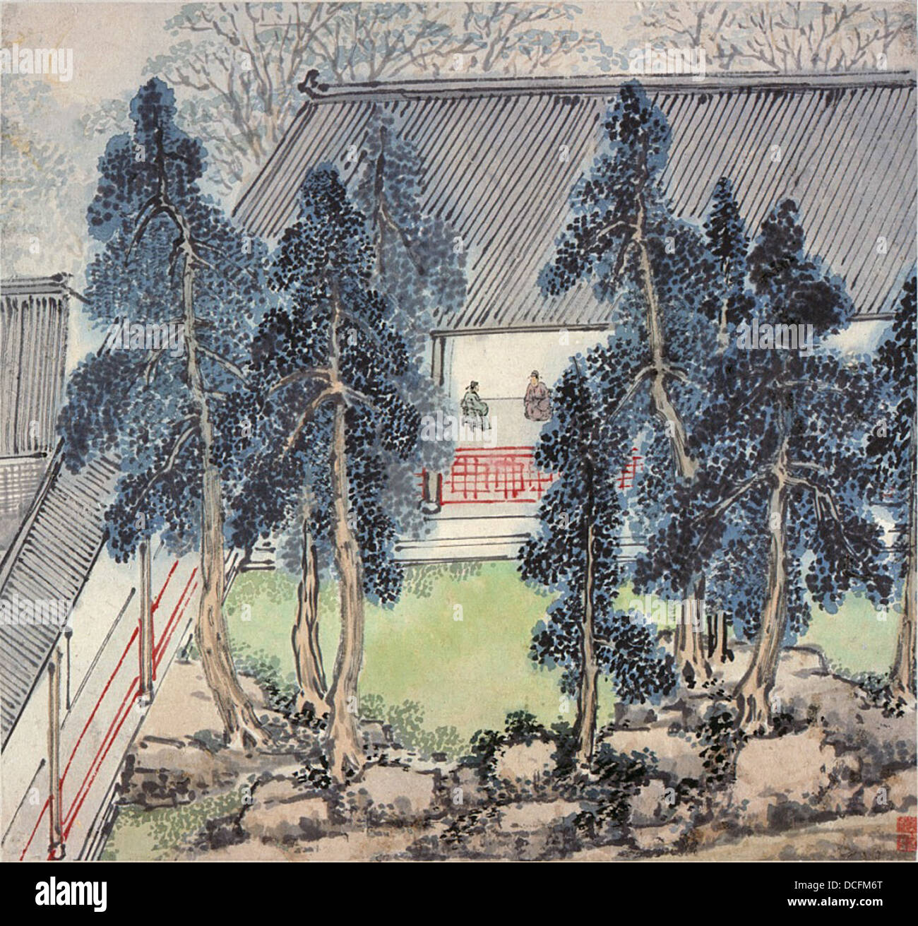 This painting, part of a series depicting Zhi Garden (Zhi Yuan Tu ...