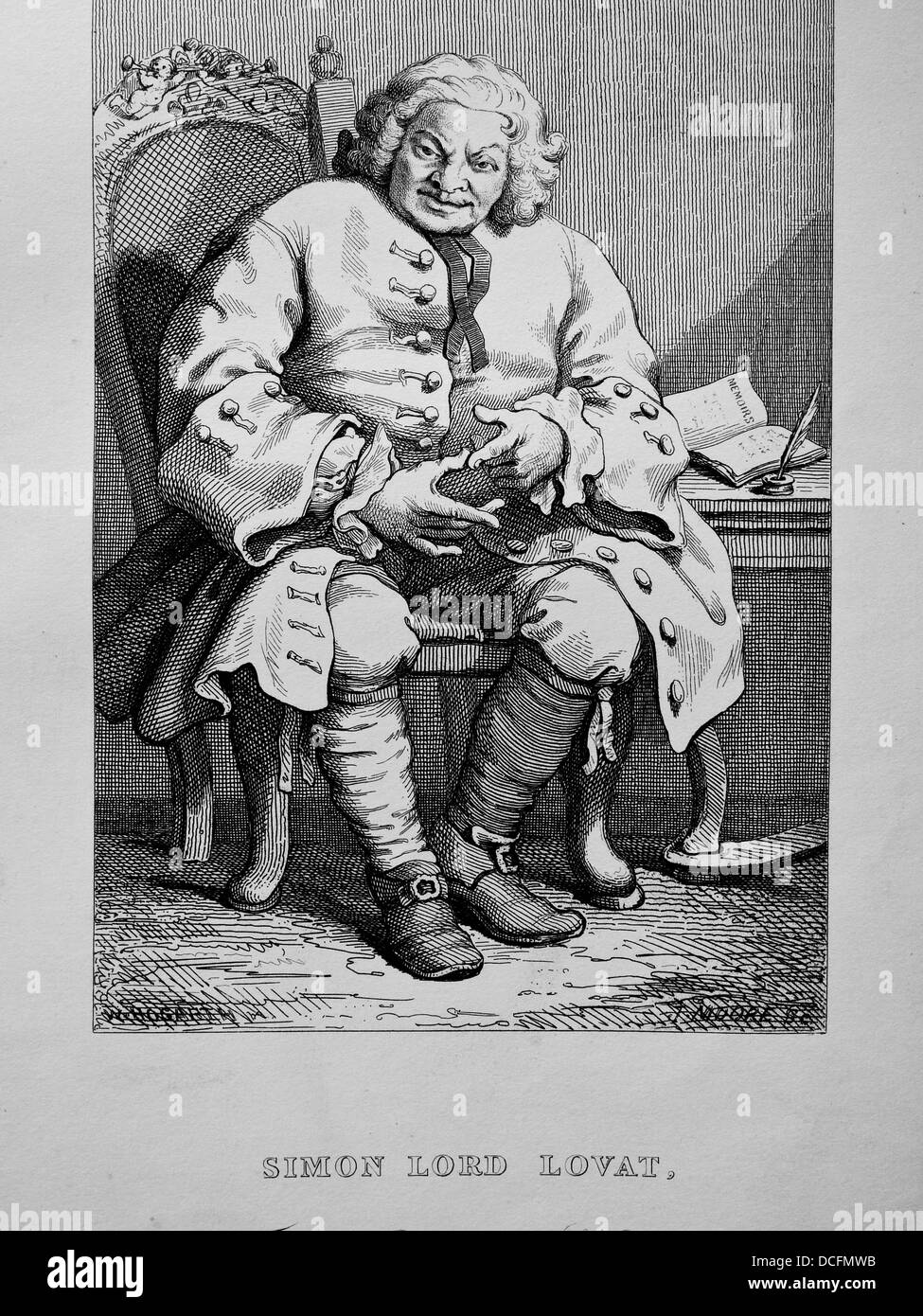 Simon Lord Lovat from an original by William Hogarth Stock Photo - Alamy