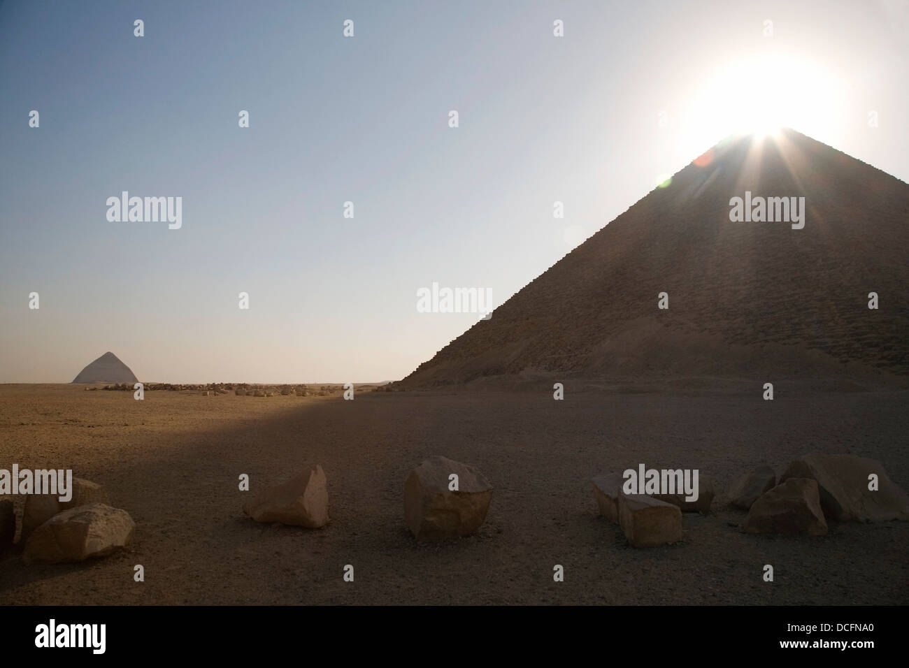 Pyramids In The Desert Stock Photo - Alamy