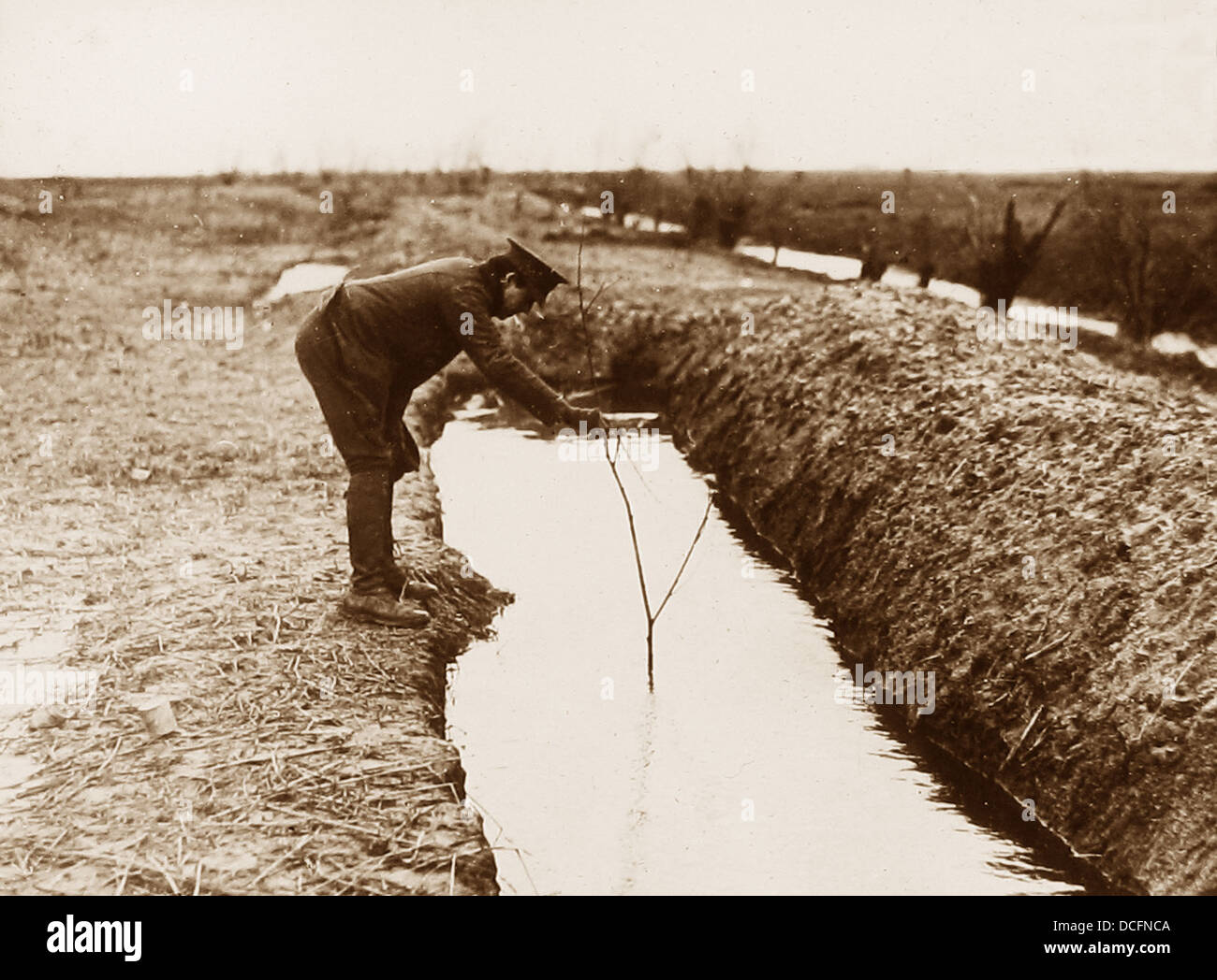 Flanders flooded British trenches during WW1 Stock Photo - Alamy