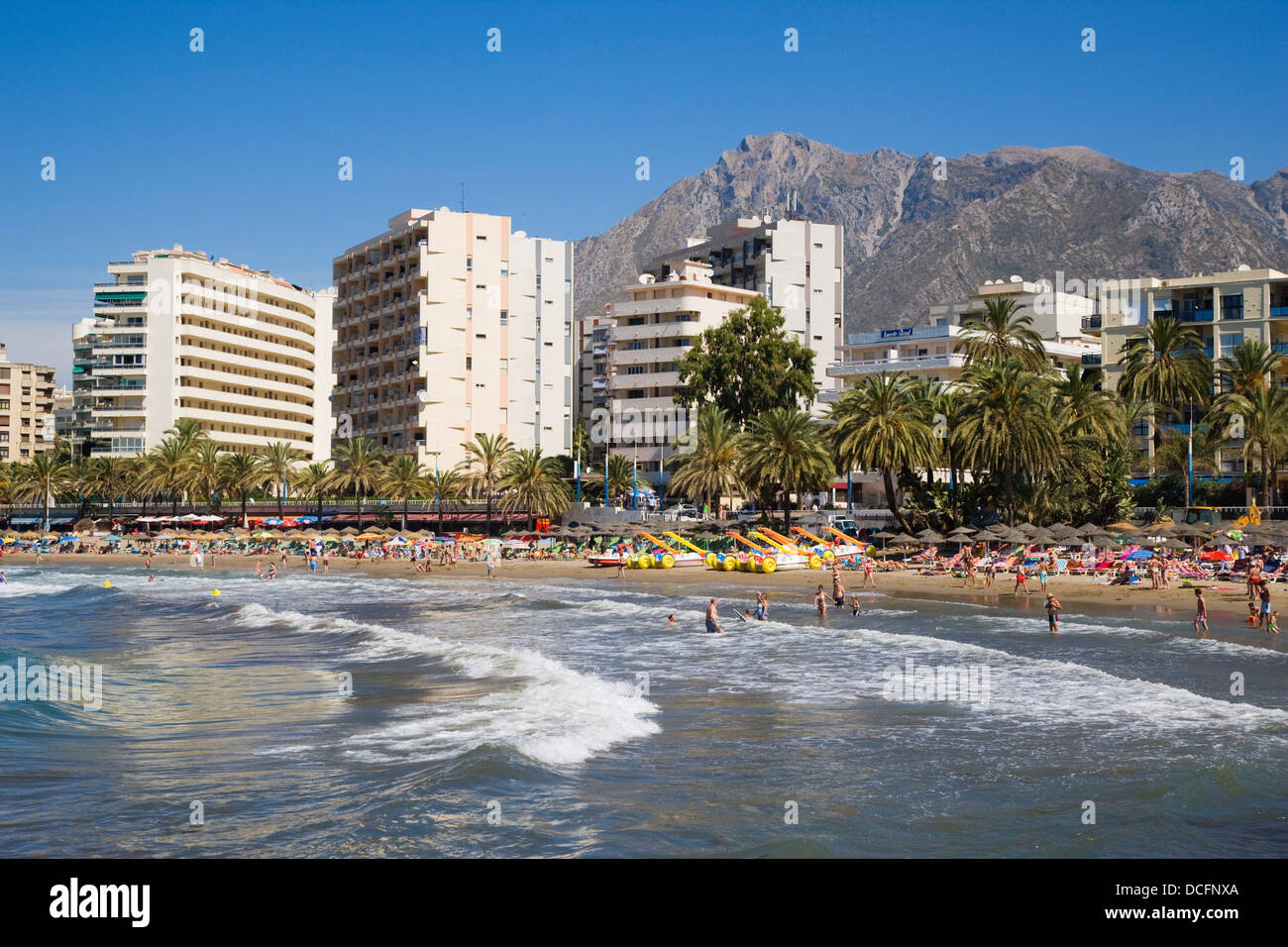 Scenic Shot Of Busy Beach Stock Photo - Alamy