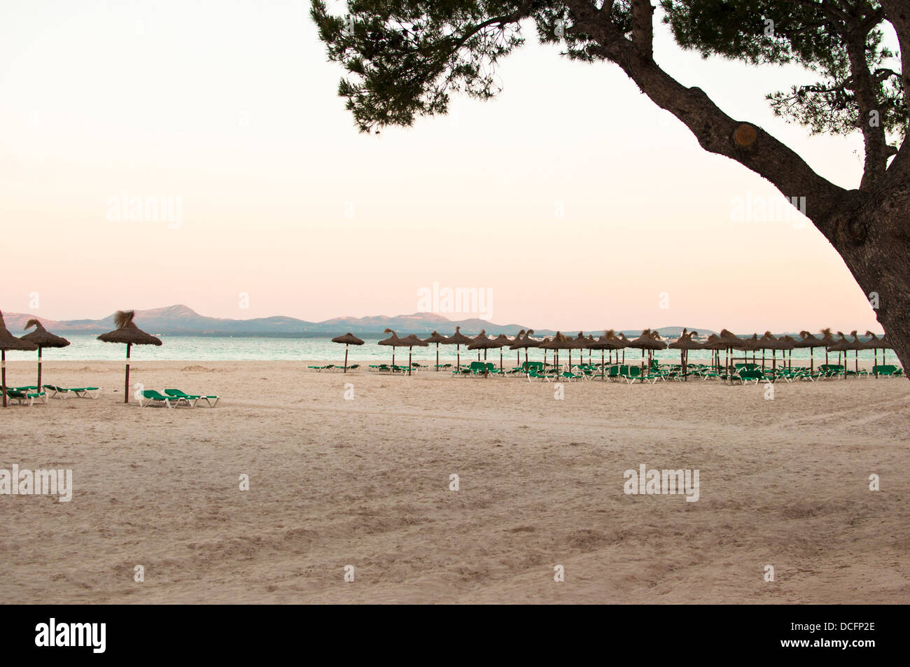 Spanish beach sunset Stock Photo - Alamy