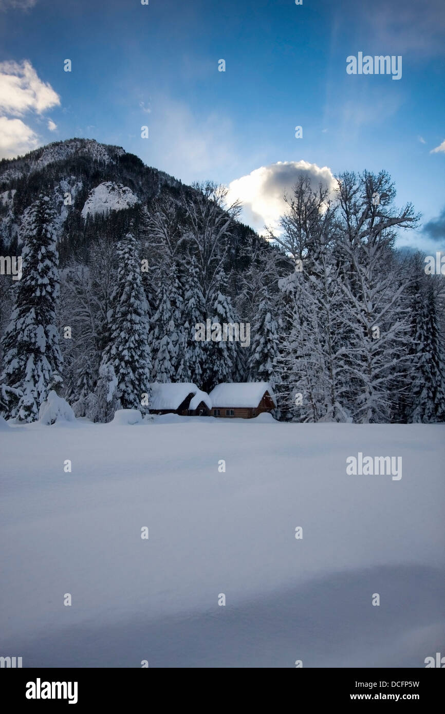 Vertical shot winter cabin hi-res stock photography and images - Alamy