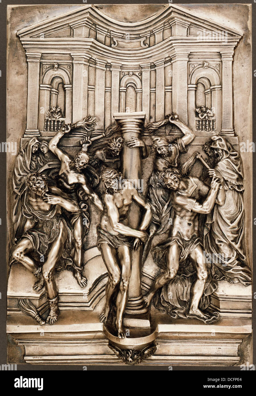 Plaque with the flagellation of christ hi-res stock photography and ...