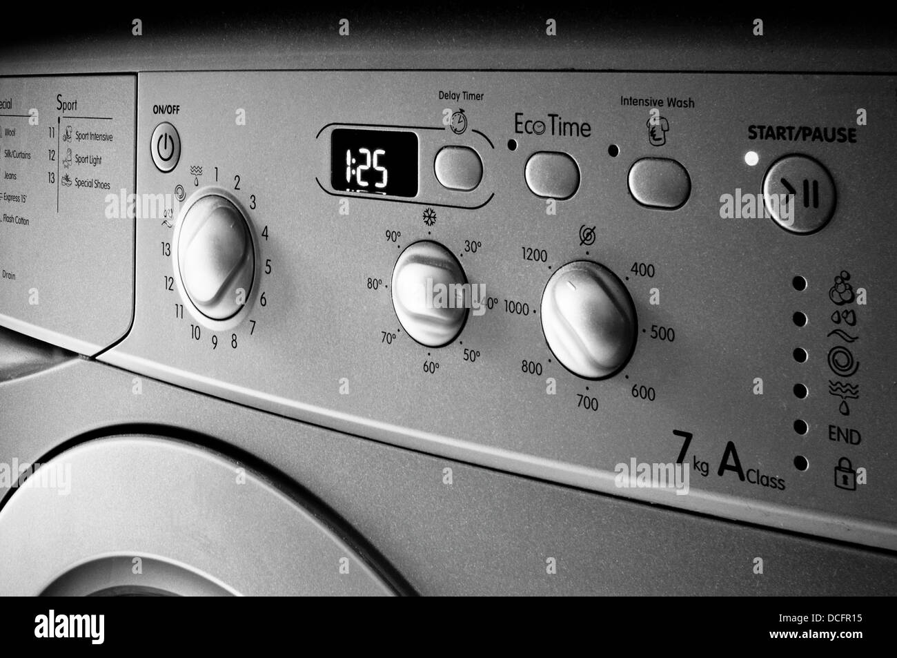 Washing machine dial Black and White Stock Photos & Images - Alamy