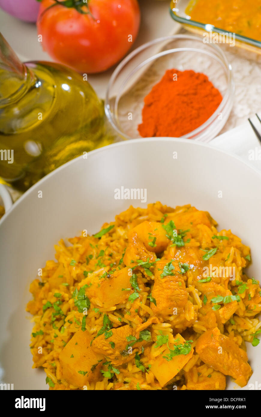 curry beef rice and potatoes Stock Photo - Alamy