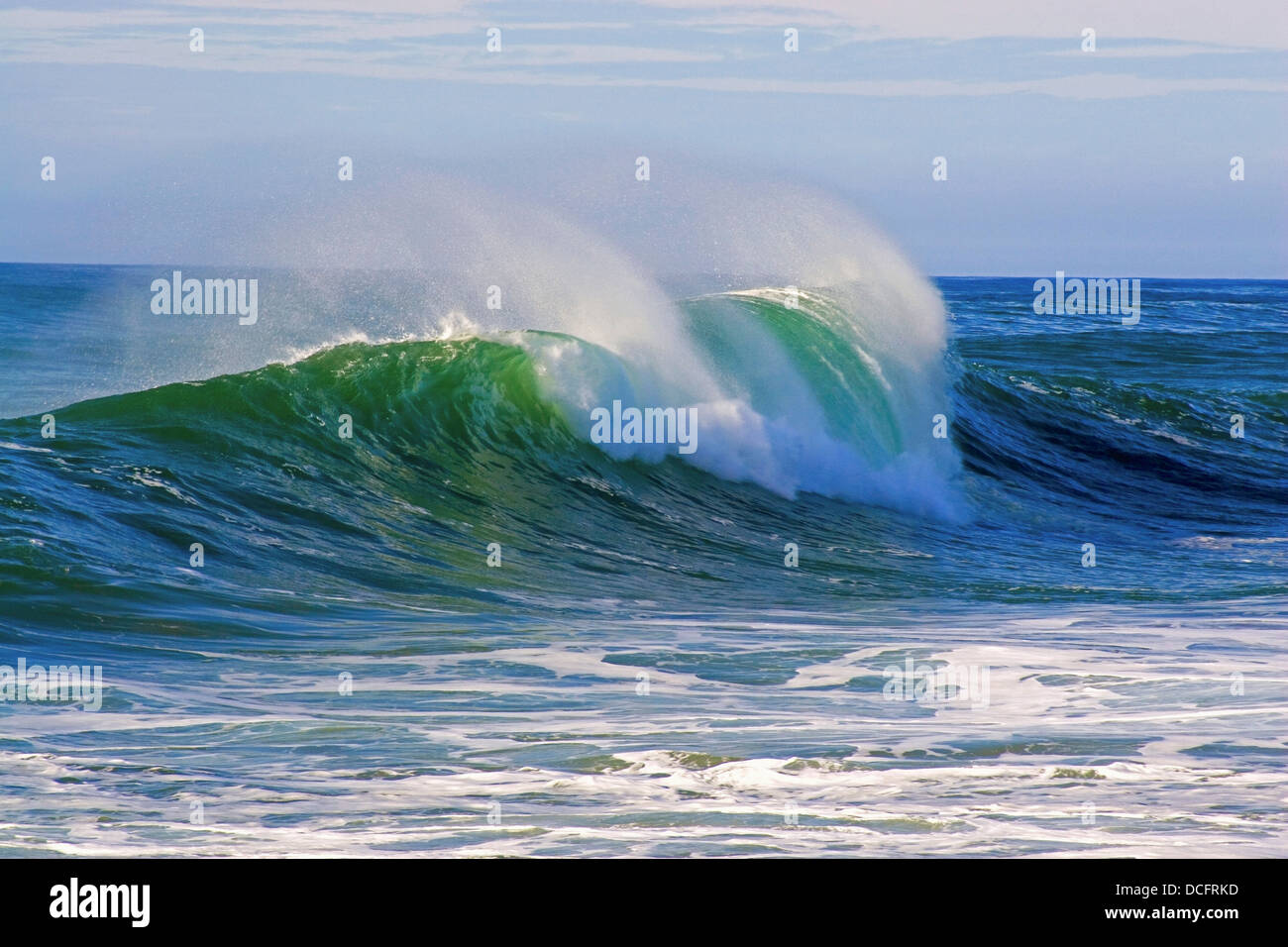 Large Curl On Ocean Wave; Oregon, Usa Stock Photo - Alamy
