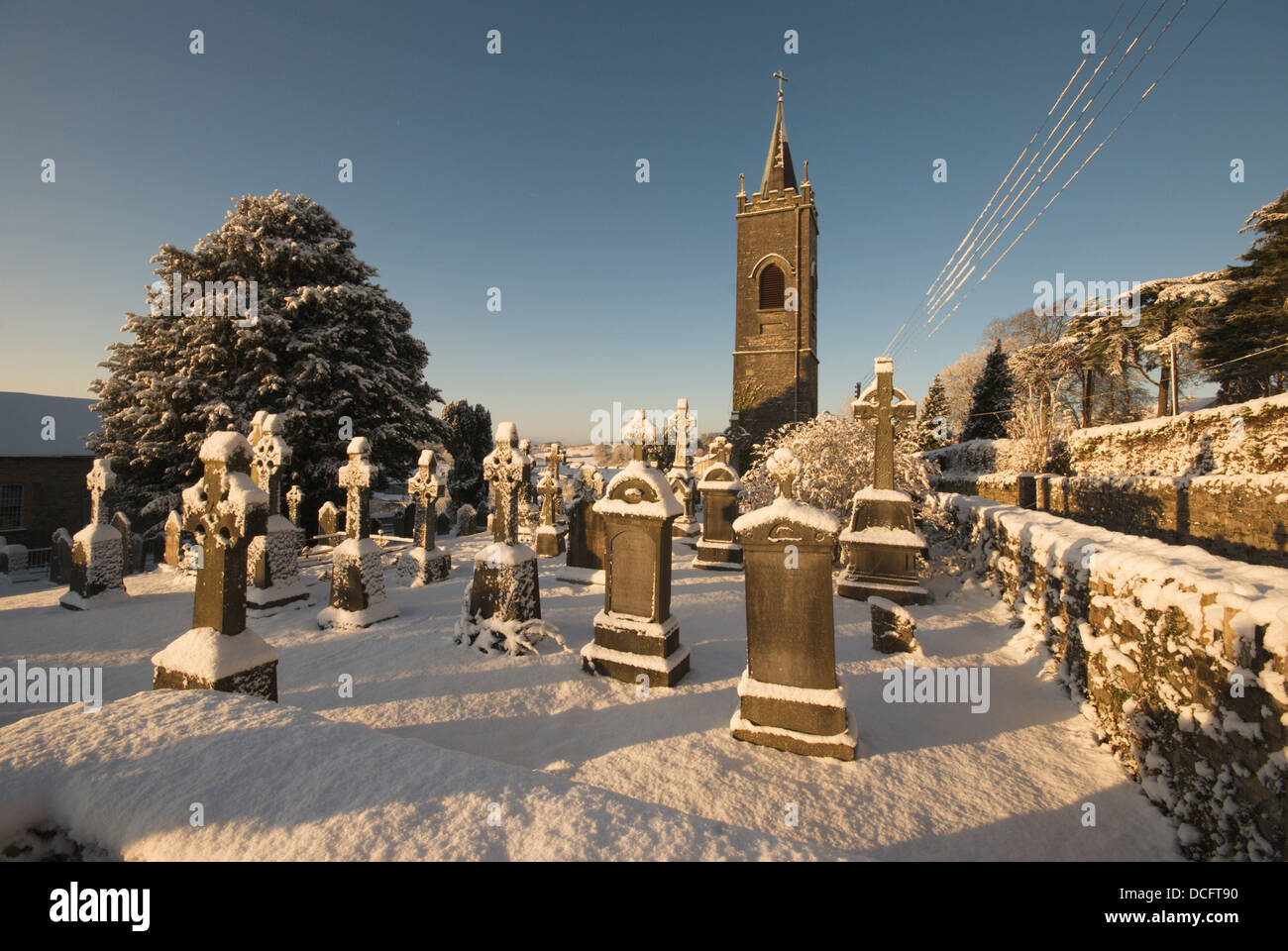 Graveyard In Winter; Thomastown, County Kilkenny, Ireland Stock Photo ...