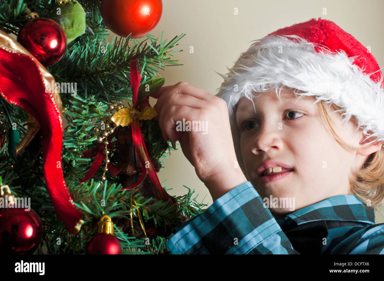 Happy boy at Christmas Stock Photo - Alamy