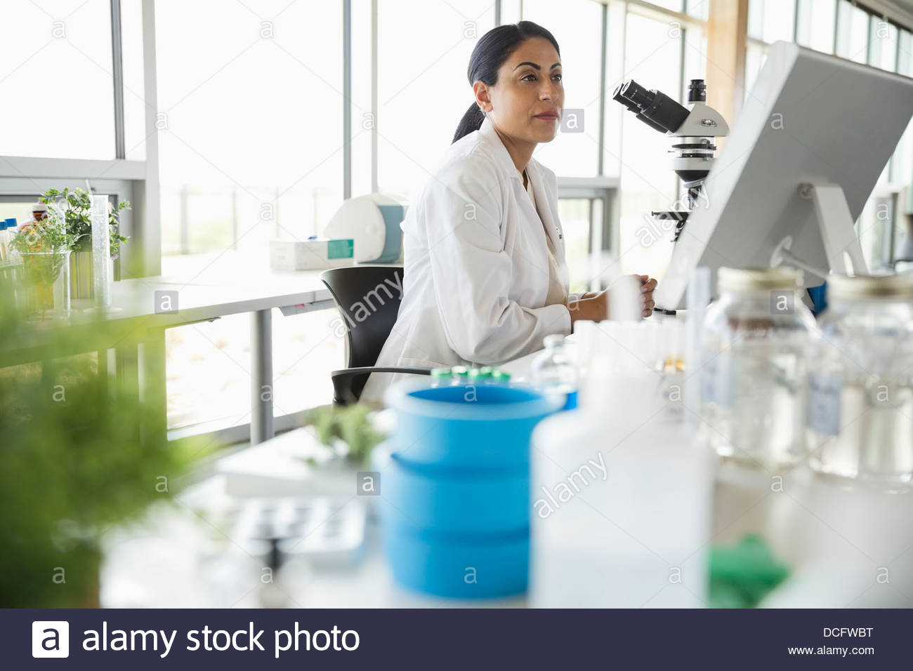Female botanist working in laboratory hi-res stock photography and ...