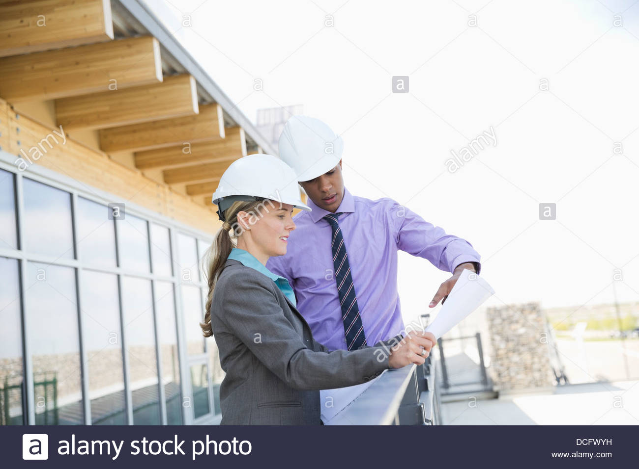 Two engineers blueprint hi-res stock photography and images - Alamy