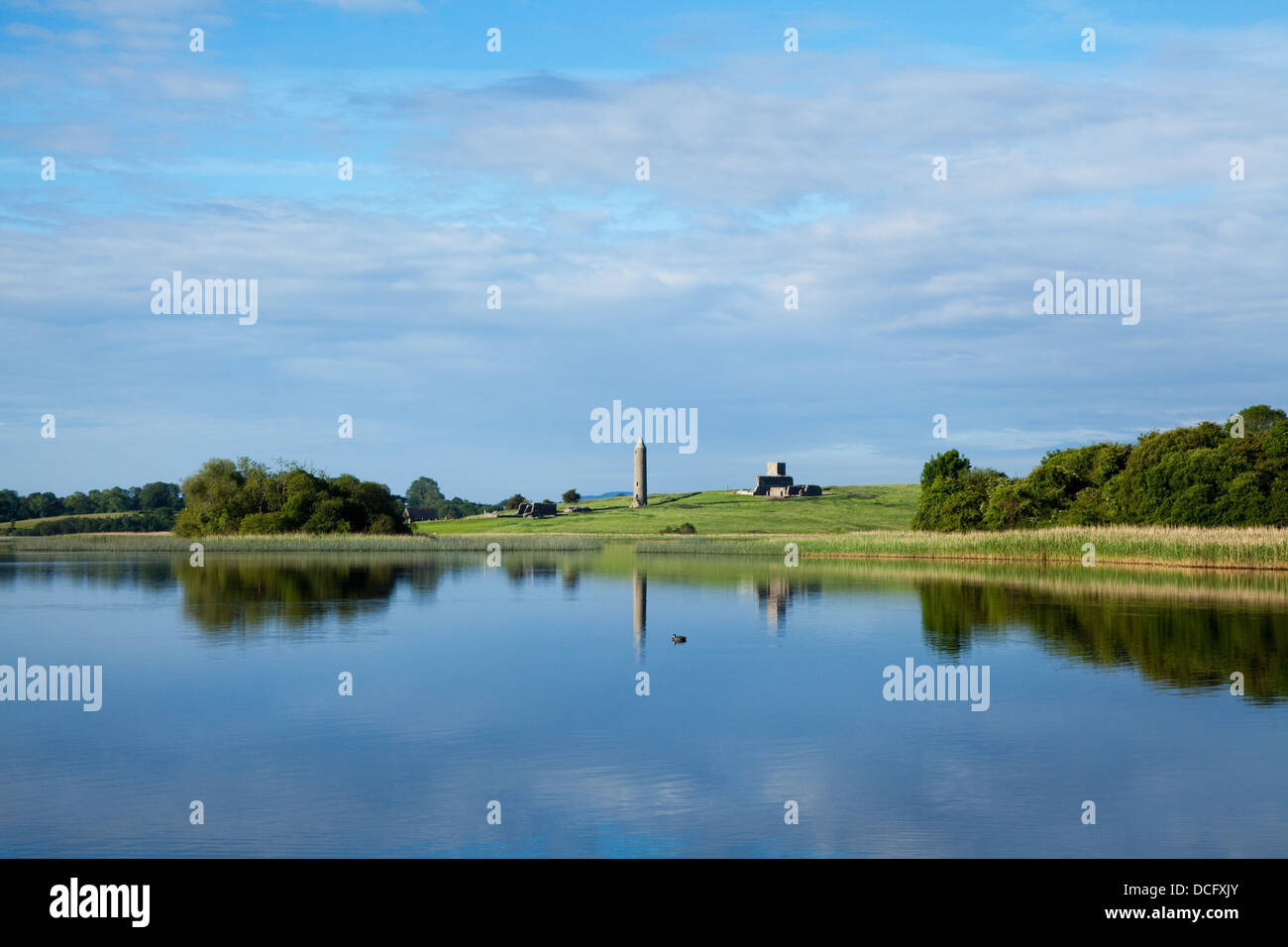 Monastic Site In Distance; Devenish Island, County Fermanagh, Northern ...