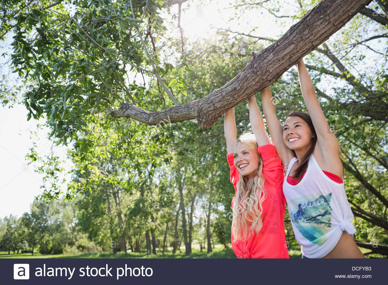 Girl Hanging From Tree