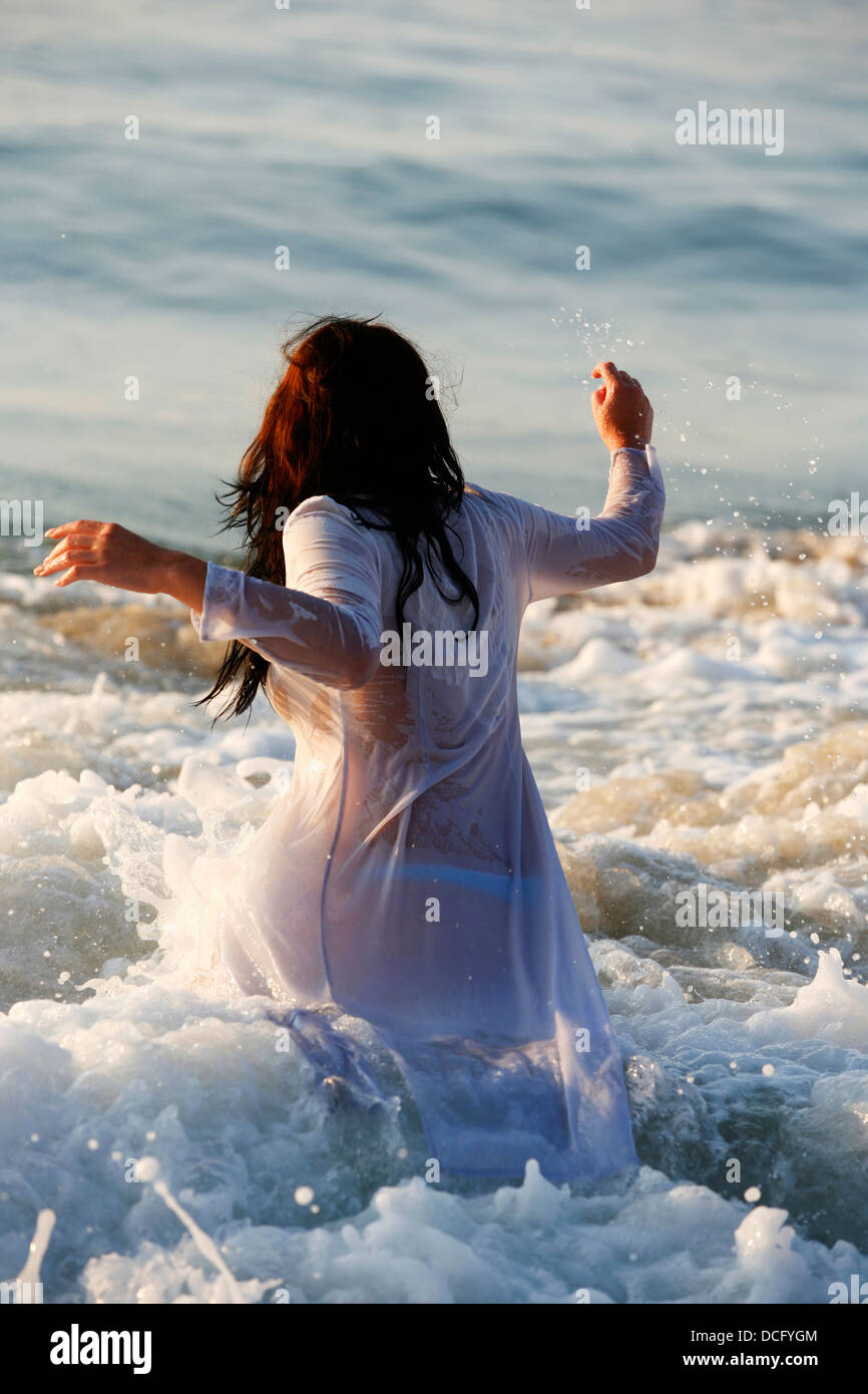 Girl in sea Stock Photo - Alamy