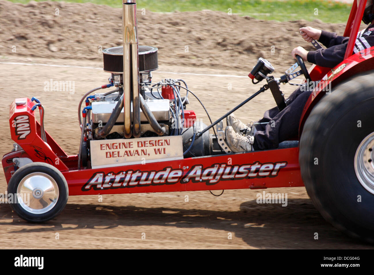 Tractor pull at full speed Stock Photo - Alamy