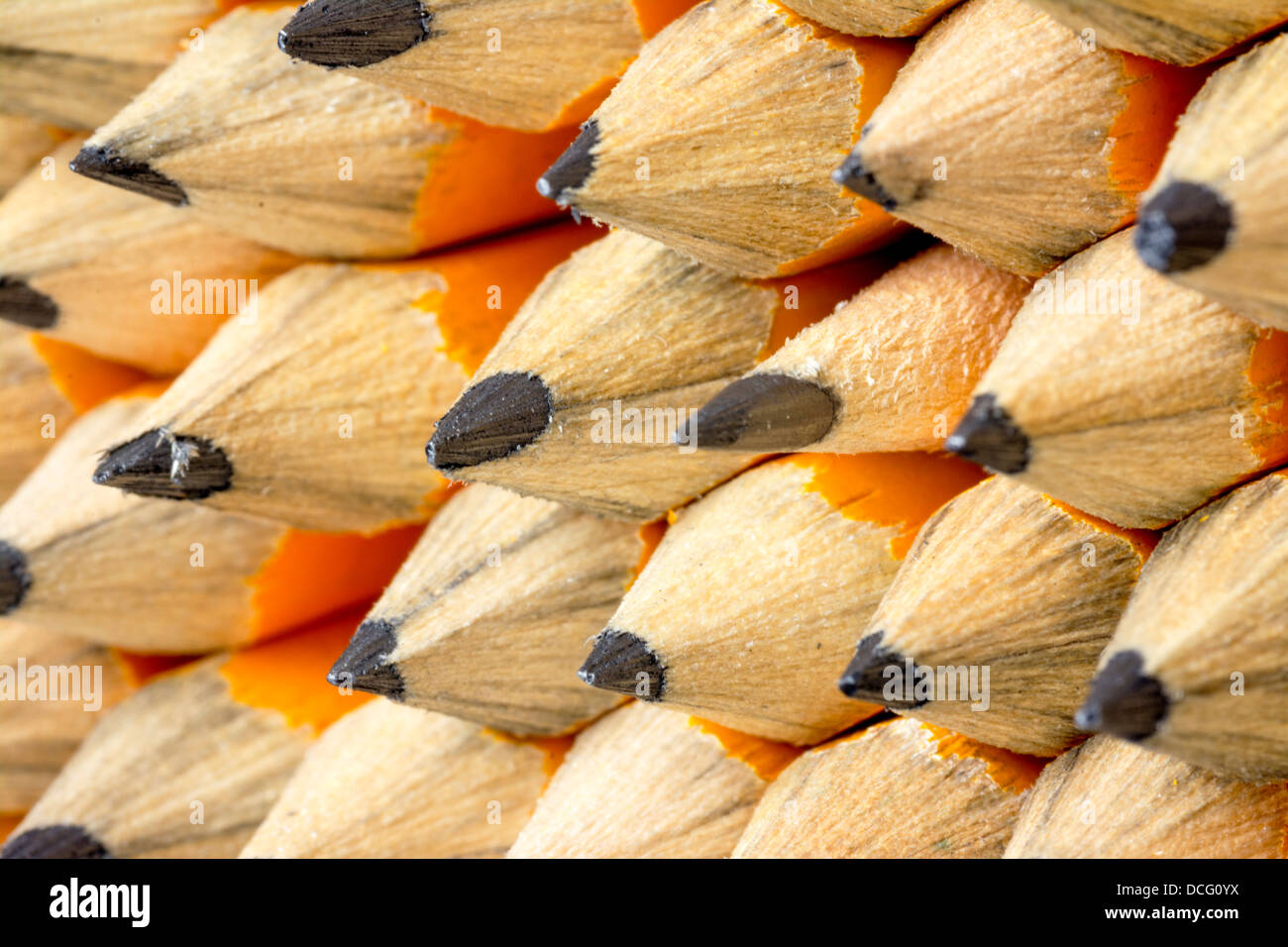 Small wooden pencils sharpened and ready to use Stock Photo - Alamy