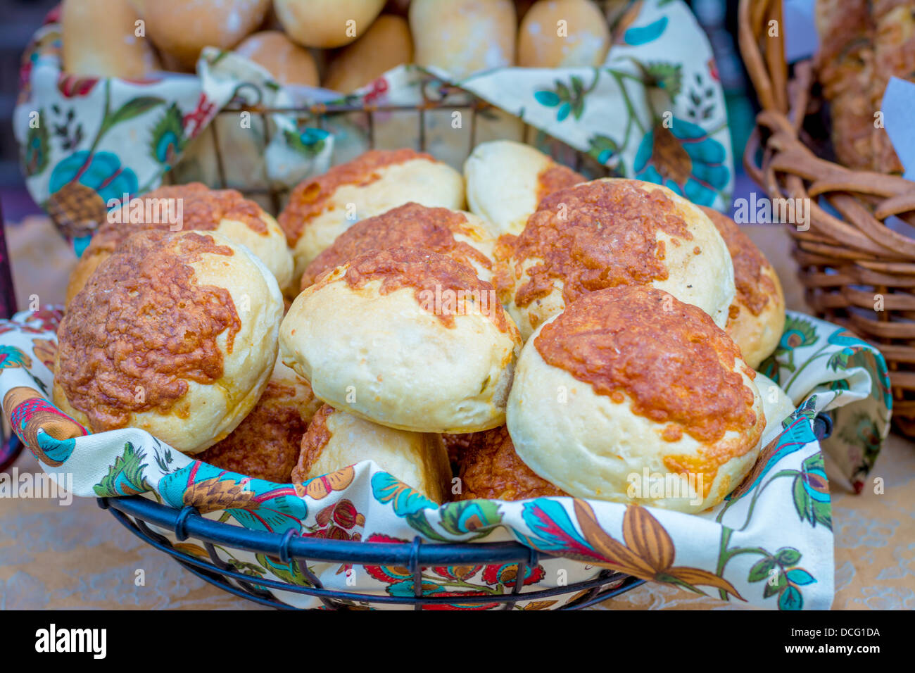 Round rolls for sale and ready to eat Stock Photo - Alamy