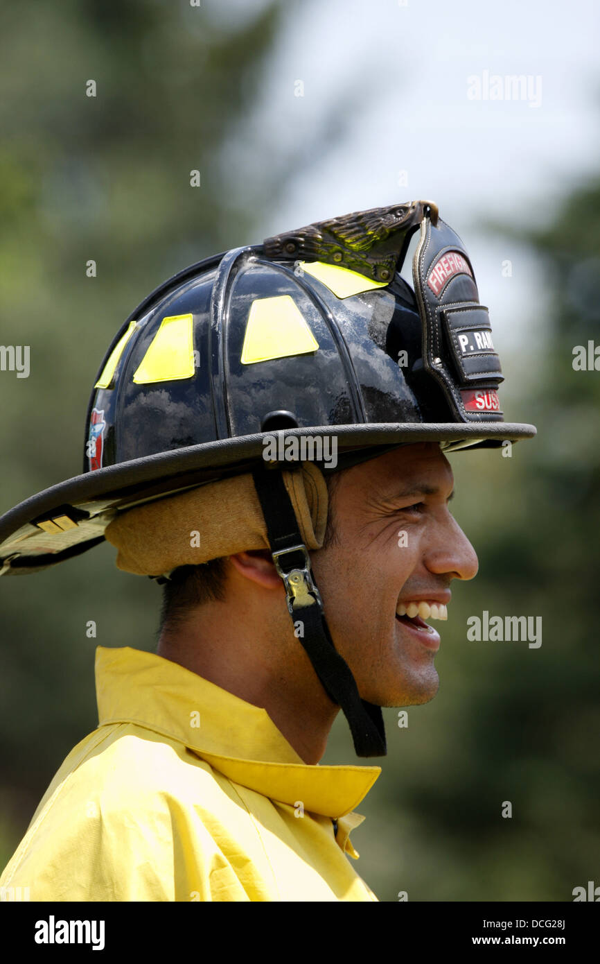 A Wisconsin Firefighter profile Stock Photo - Alamy
