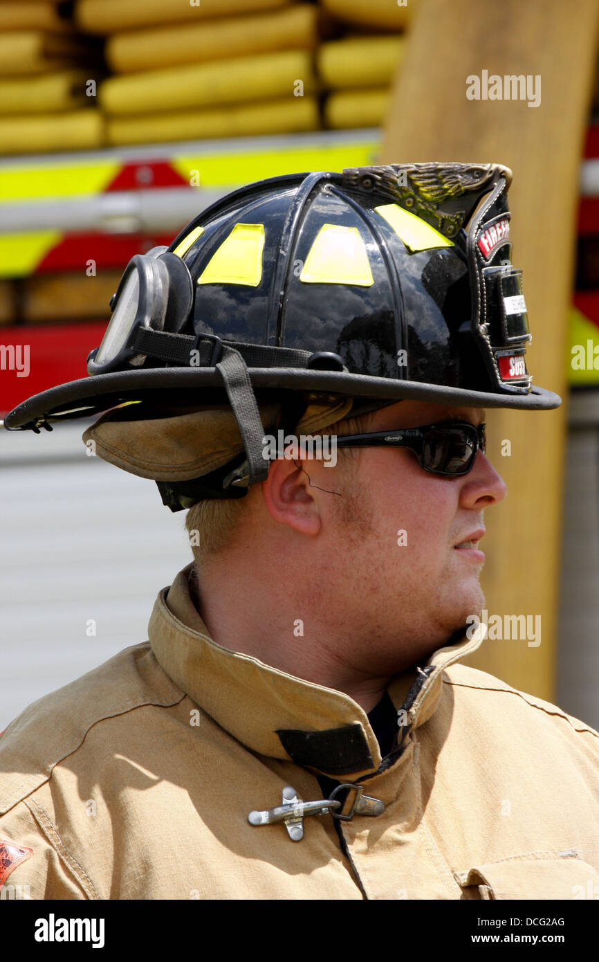 A Wisconsin Firefighter profile Stock Photo - Alamy