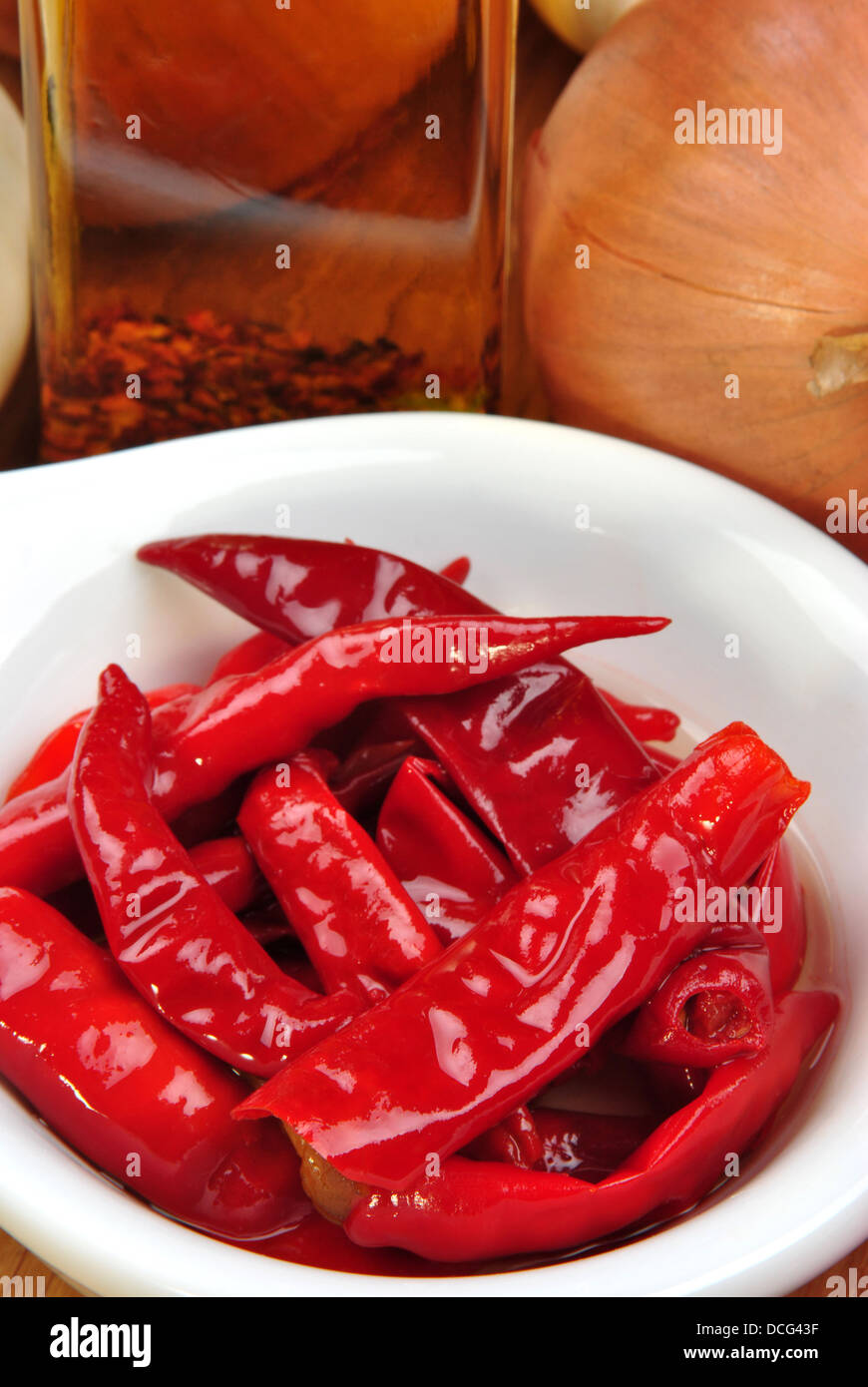 red piri piri paprika in sunflower oil Stock Photo - Alamy