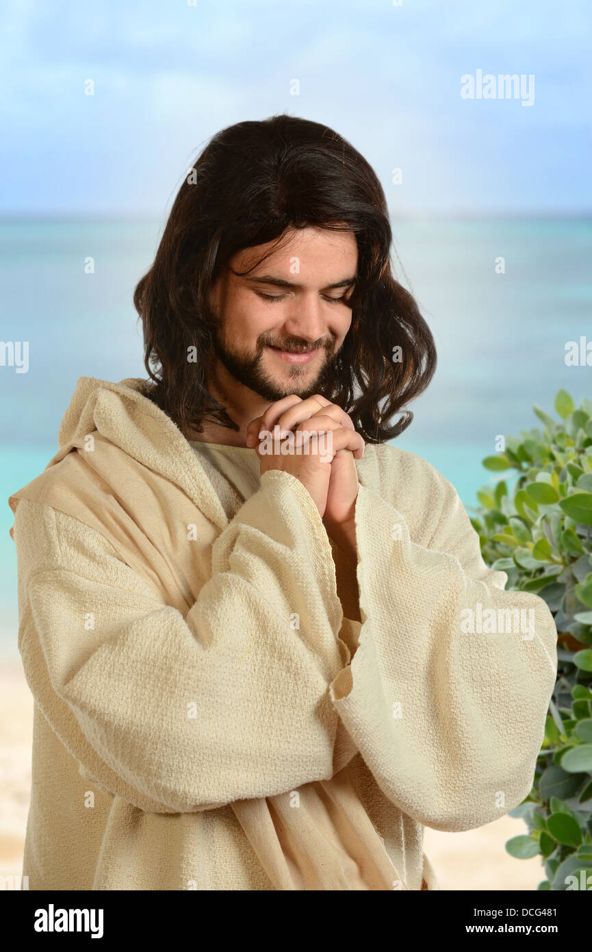 Happy man praying god hi-res stock photography and images - Alamy